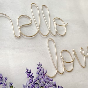 Hello Wire Wall Art, Modern Script Sign - Etsy