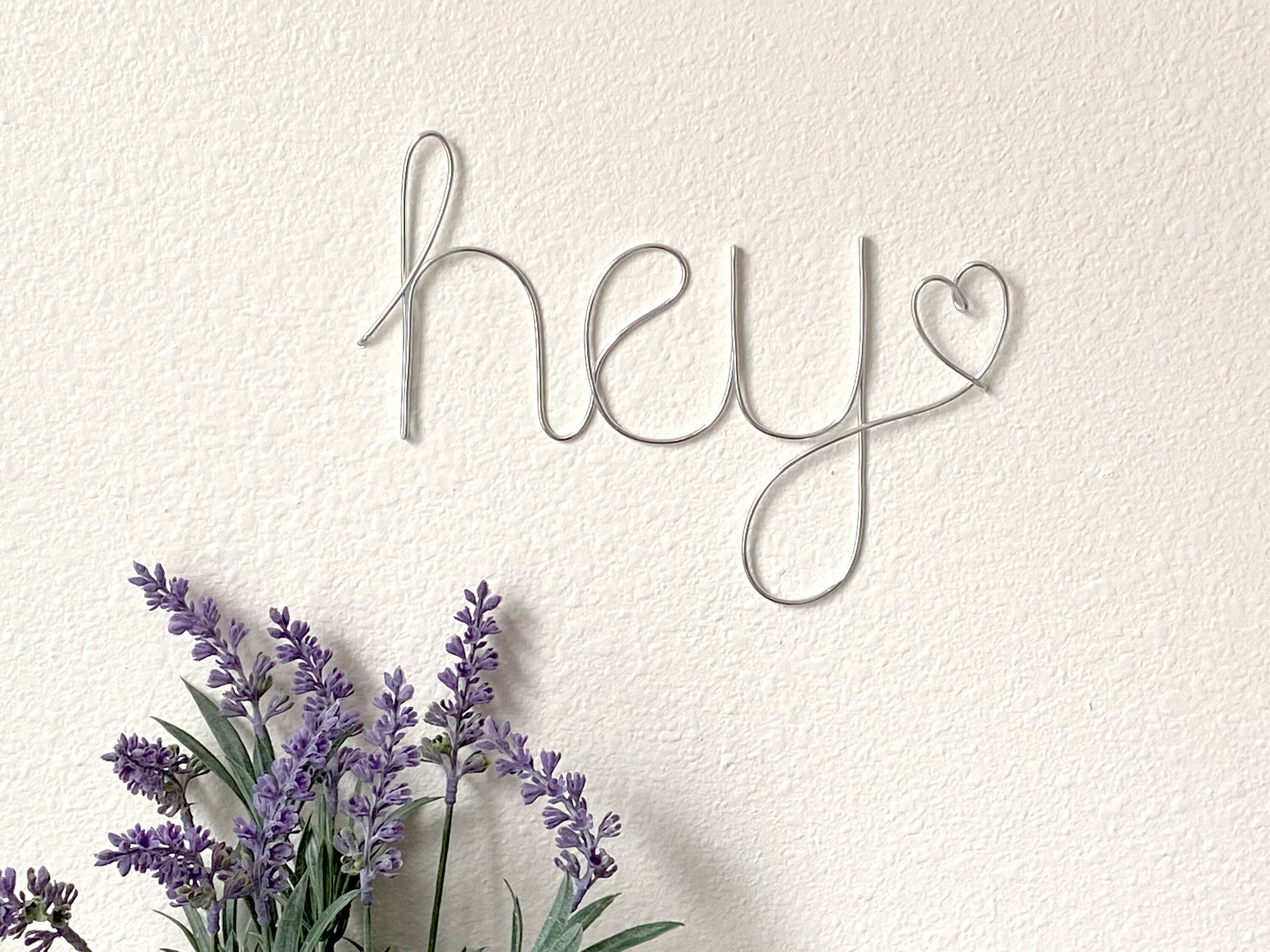 Hey Sign Wire Words Hey Home Entrance Decor Wire Script | Etsy