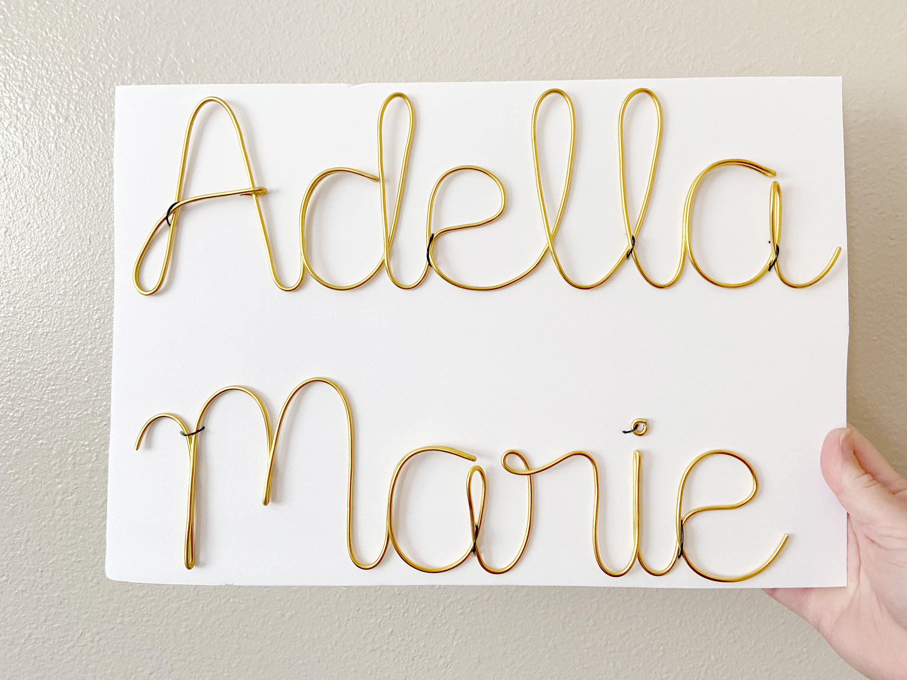 Gold Wire Name Custom Wire Sign Shelf Name Decor Wired | Etsy