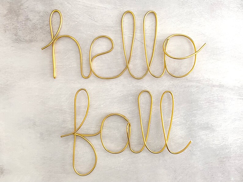 Hello Fall Wire Wall Art Hello Fall Sign Wire Word Sign - Etsy