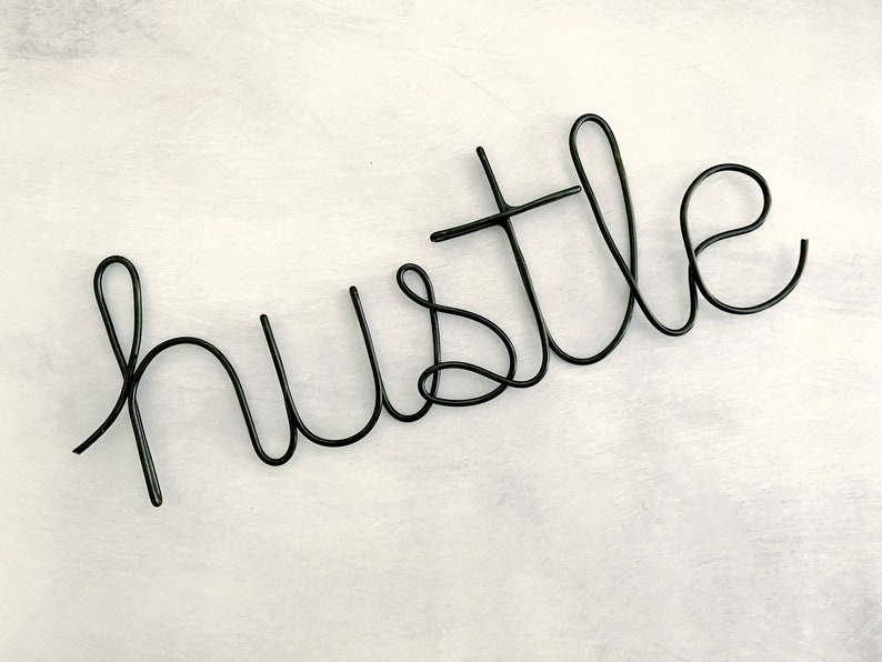 Hustle Sign Hustle Metal Word Hustle Wall Hanging Office - Etsy