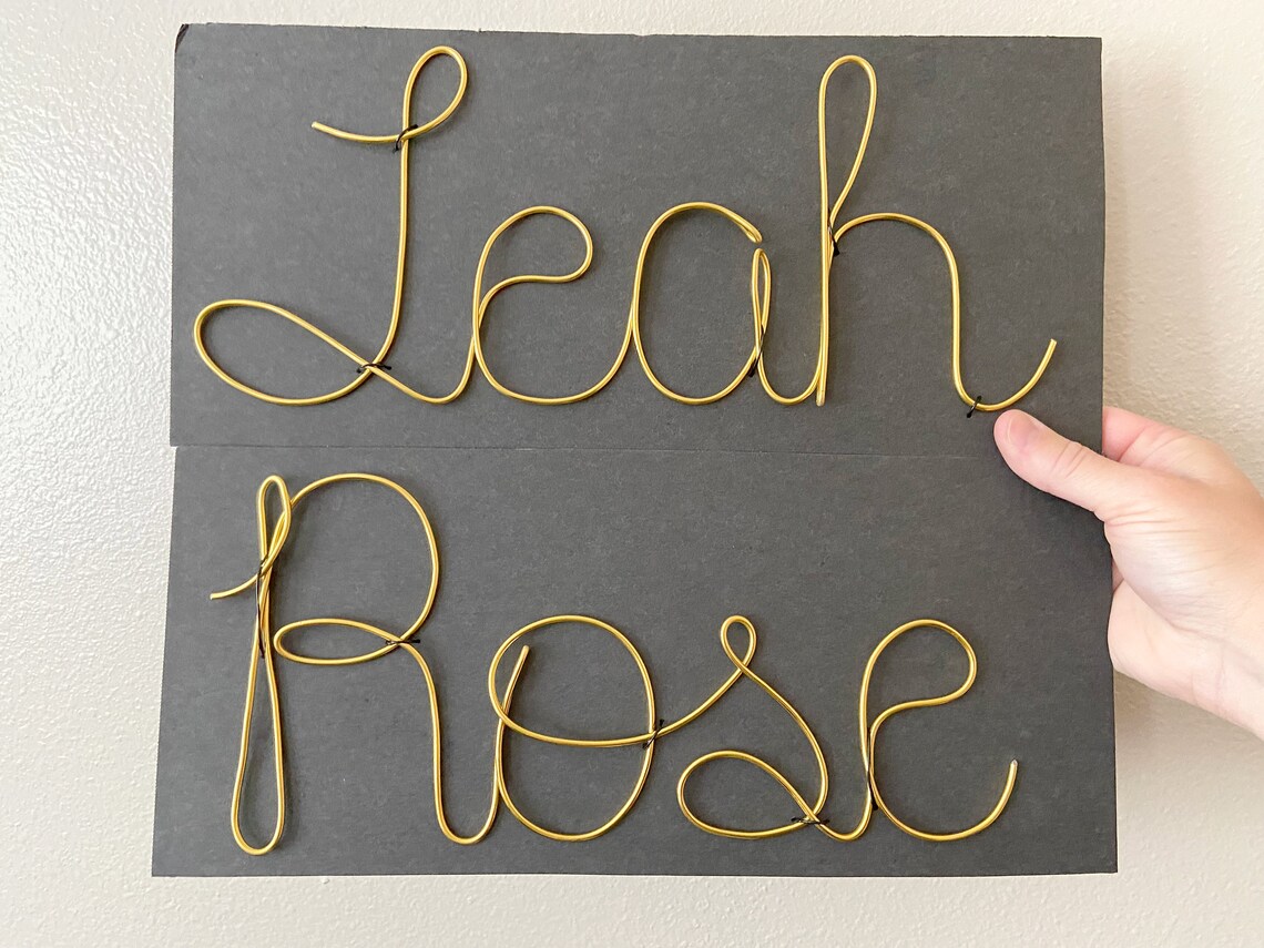 Gold Wire Name Custom Wire Sign Shelf Name Decor Wired | Etsy