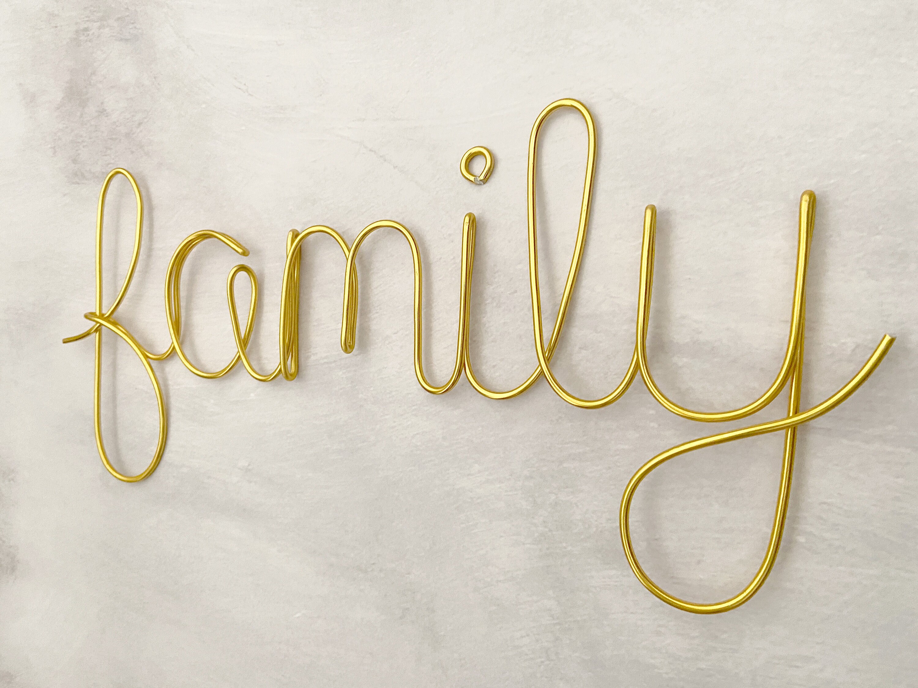 Family Script Word Sign Family Sign With Hearts Wire Word - Etsy