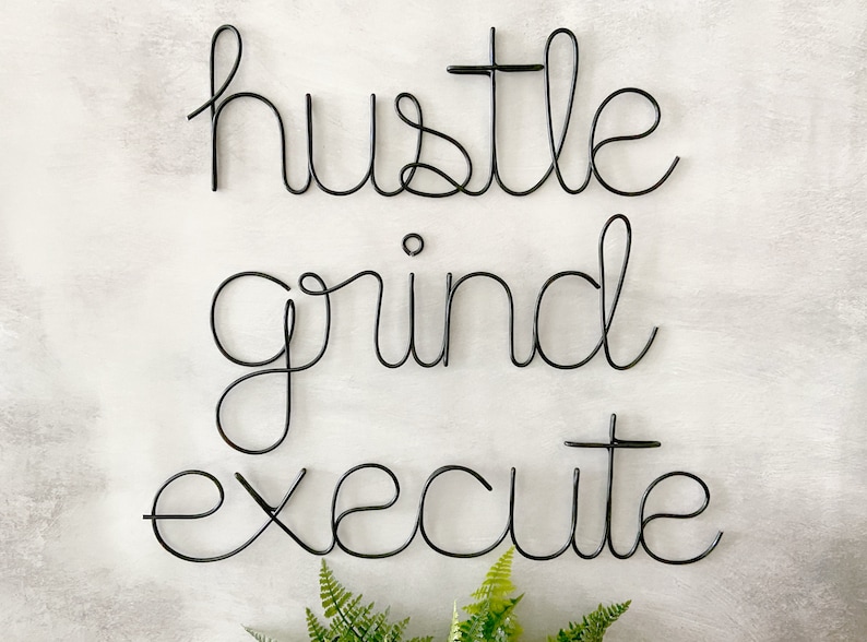 Hustle Grind Execute, Office Decor, Entrepreneur Decor, Modern Office ...