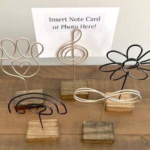 Wire Art Photo Holder: Desk Decor, Note Card Stand - Etsy