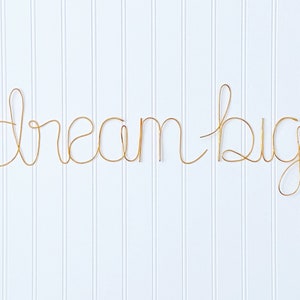 Dream Big Wire Sign Wire Word Wall Art Wire Script Art | Etsy