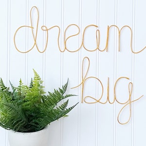 Dream Big Wire Sign Wire Word Wall Art Wire Script Art | Etsy