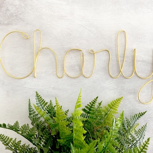 Gold Wire Name, Custom Wire Sign, Shelf Name Decor, Wired Words, Gold ...