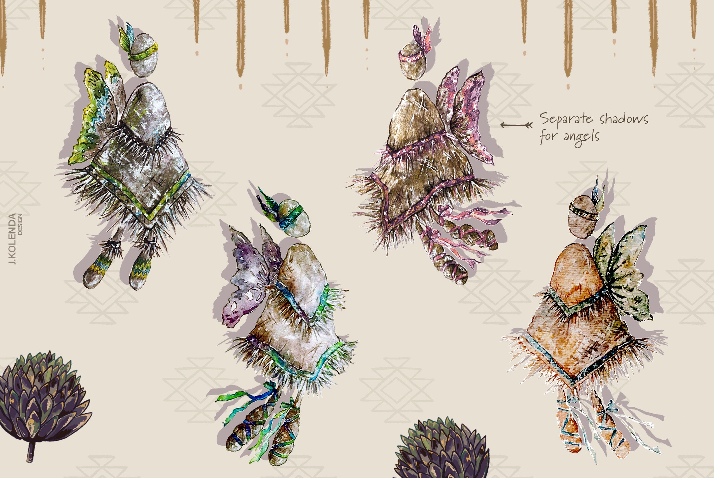 American Indian Angels Digital Clipart, American Indian Angels Digital ...