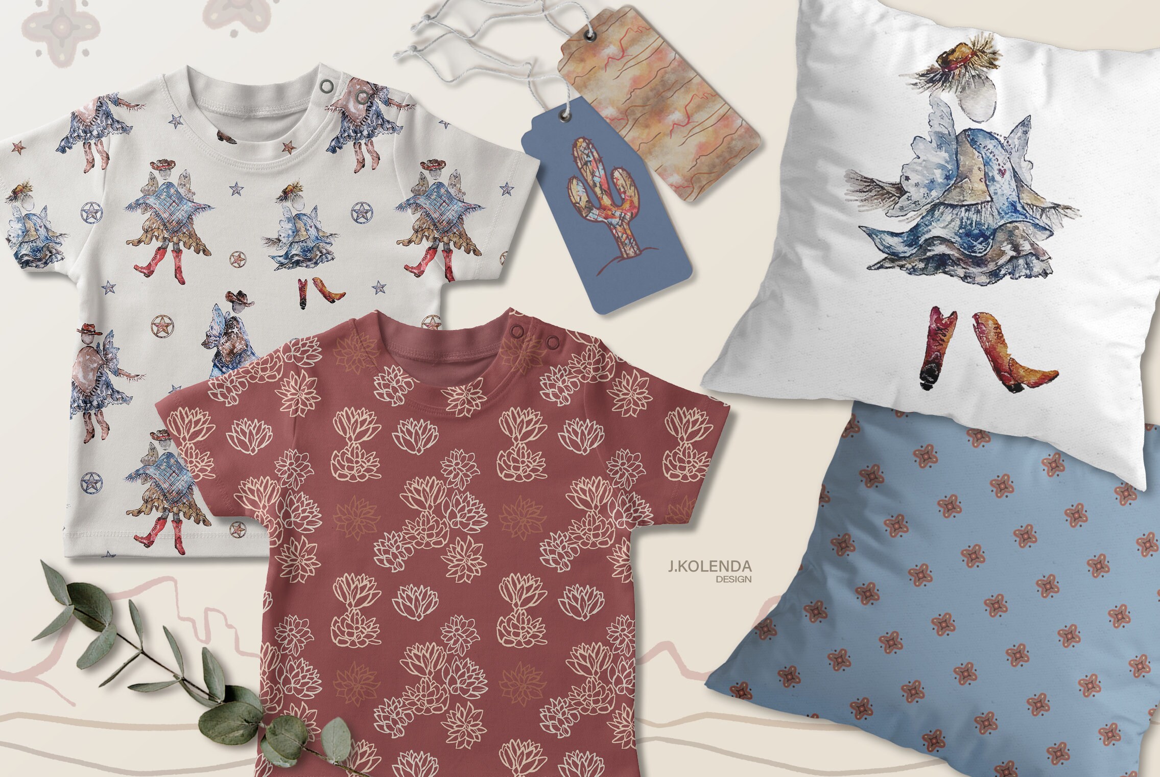 Cowboy Angels Digital Clipart, Cowboy Angels Digital Paper, Individual ...