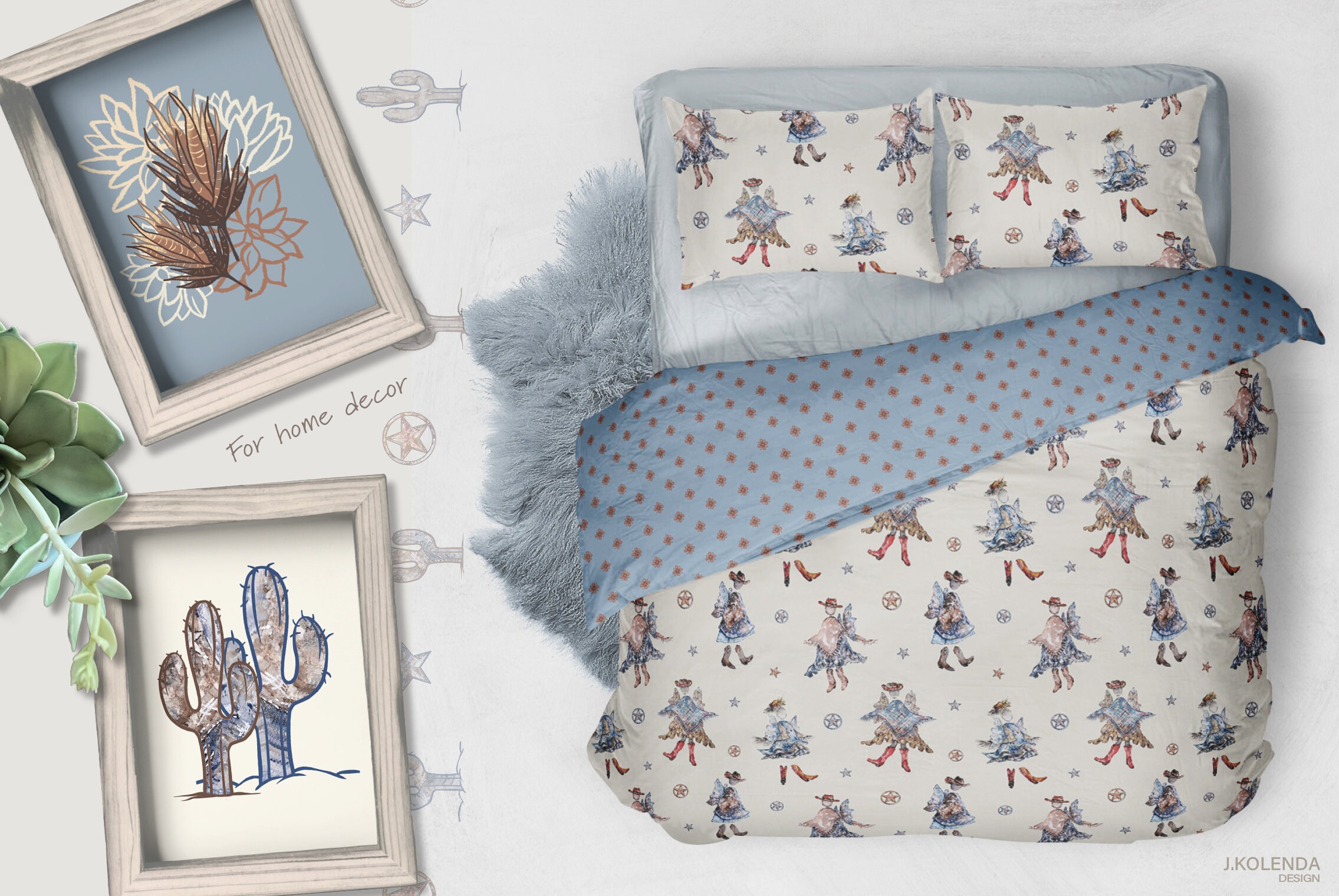 Cowboy Angels Digital Clipart, Cowboy Angels Digital Paper, Individual ...