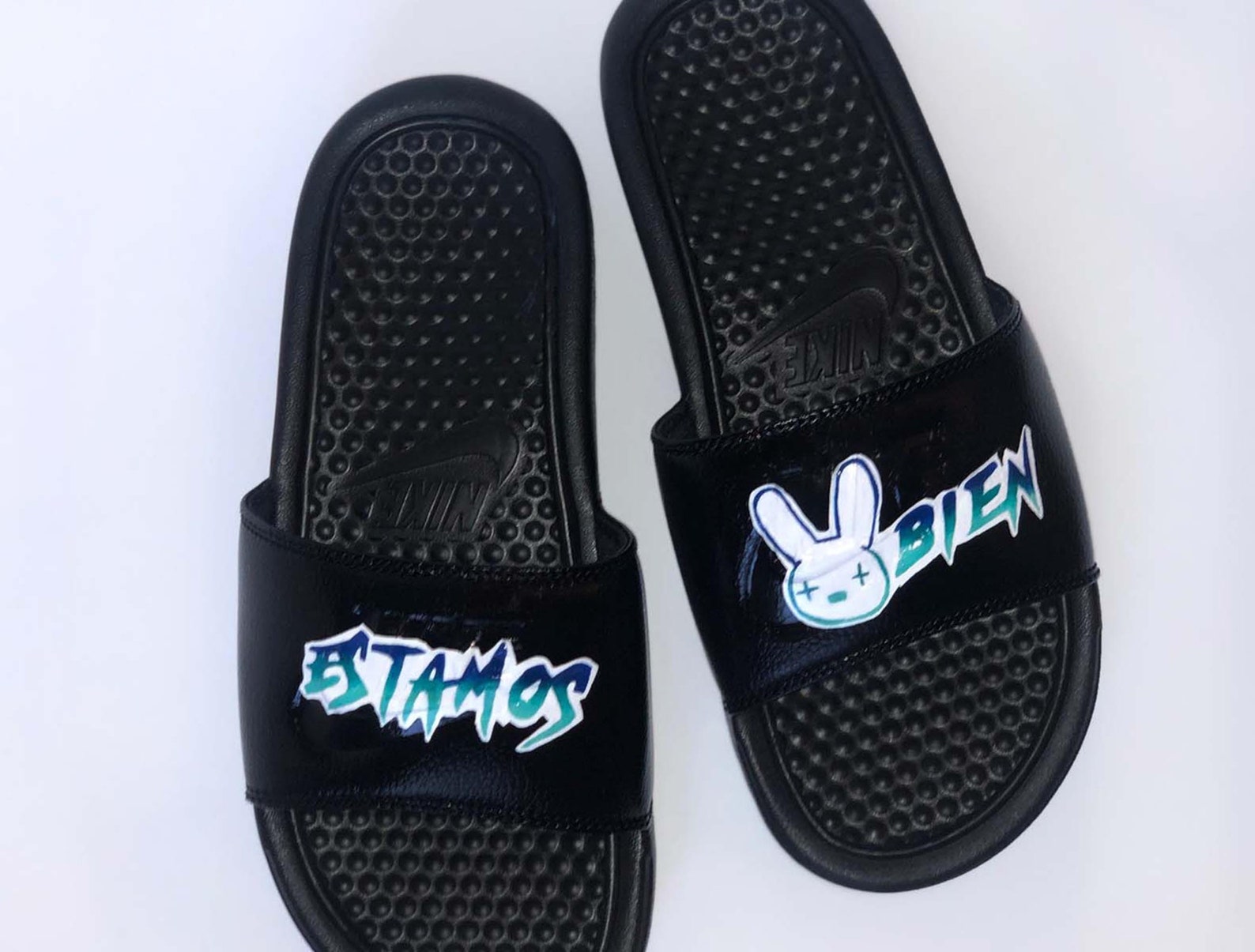 Custom Nike BAD BUNNY Slides Etsy