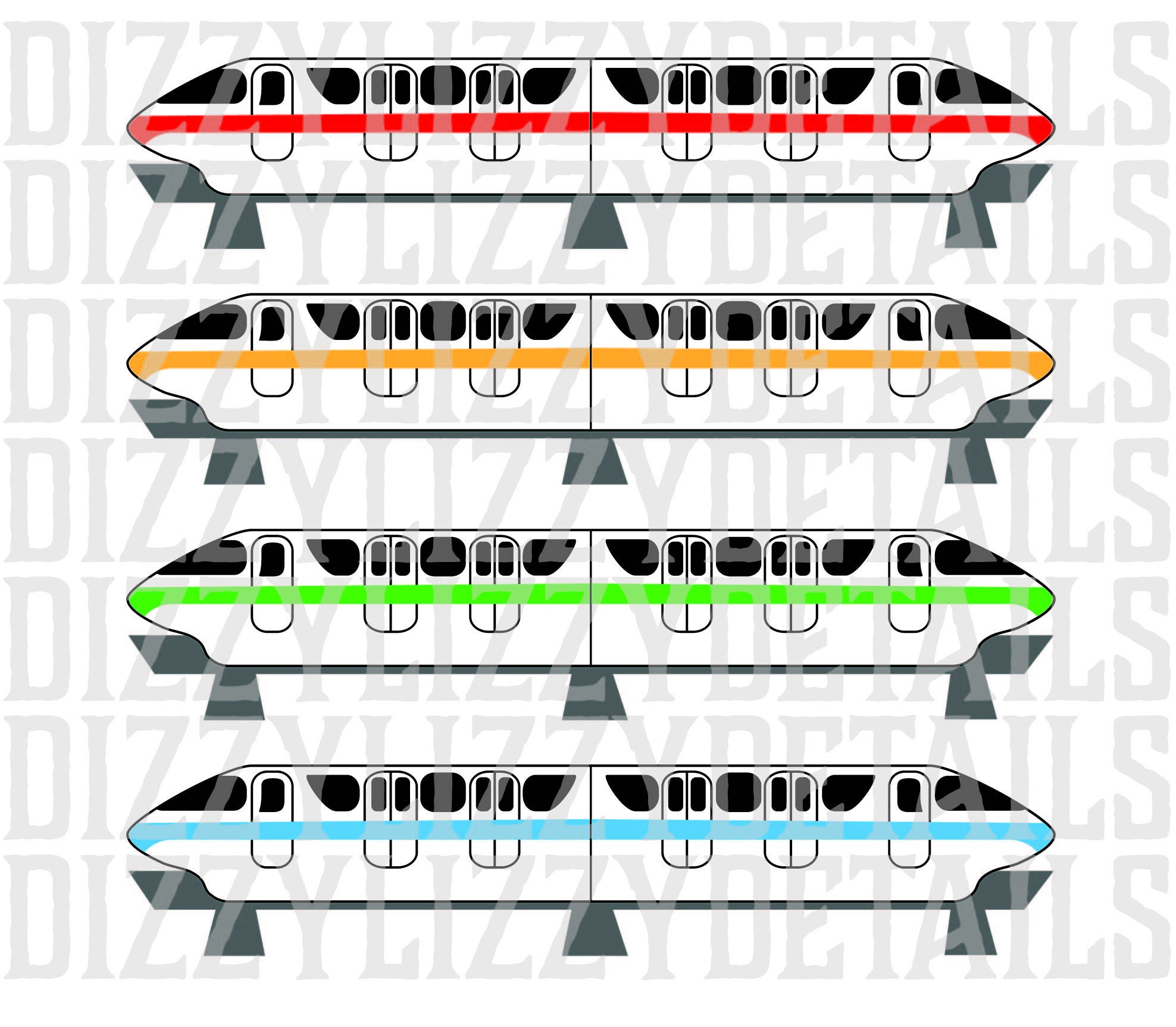Monorail SVG PNG JPG Svg Silhouette Svg File for Cricut | Etsy UK