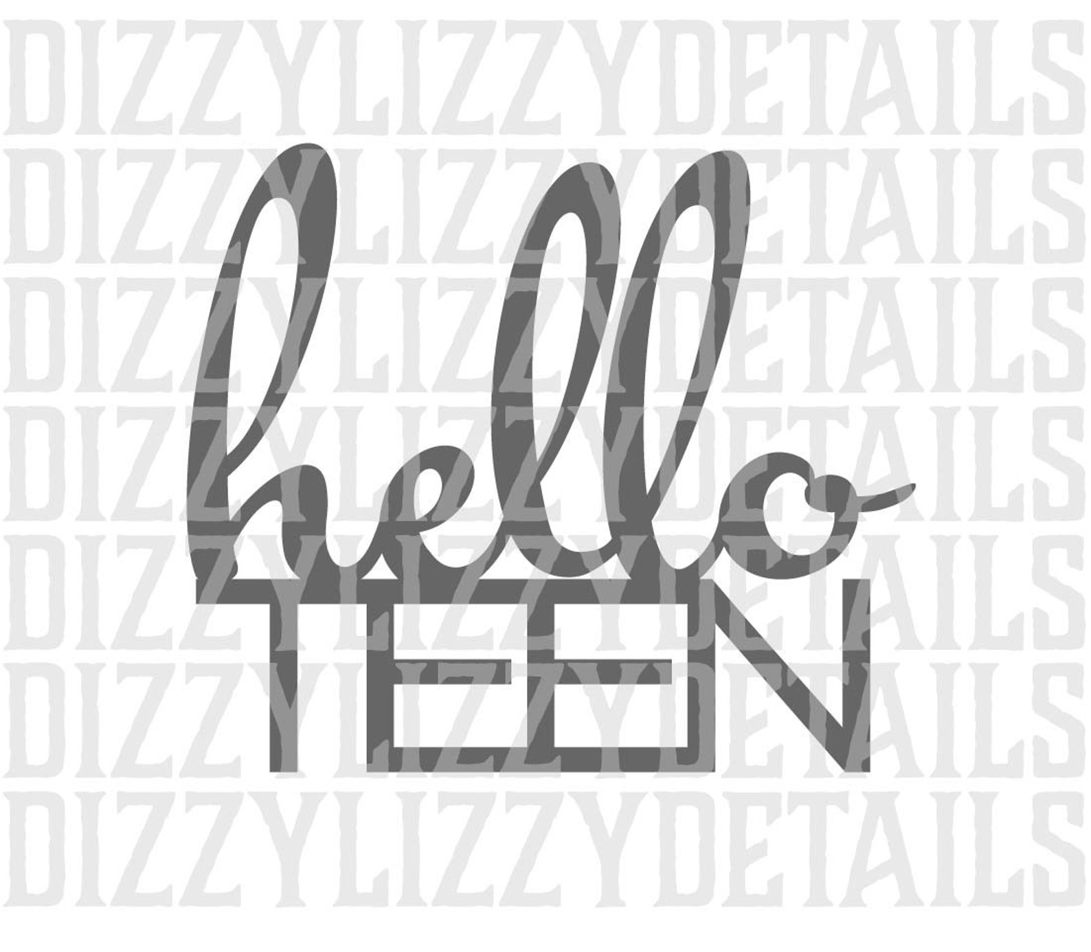 Hello Teen Cake Topper Cut Files Print File SVG PNG JPG - Etsy