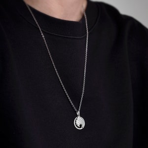 WAVE KAMON PENDANT - Steel Pendant - Rose Gold Necklace - Gingko ...