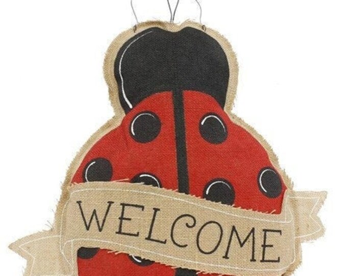 19 Inch Lady Bug Welcome Sign Door, Lady Bug Sign, Door Tag, Wreath ...