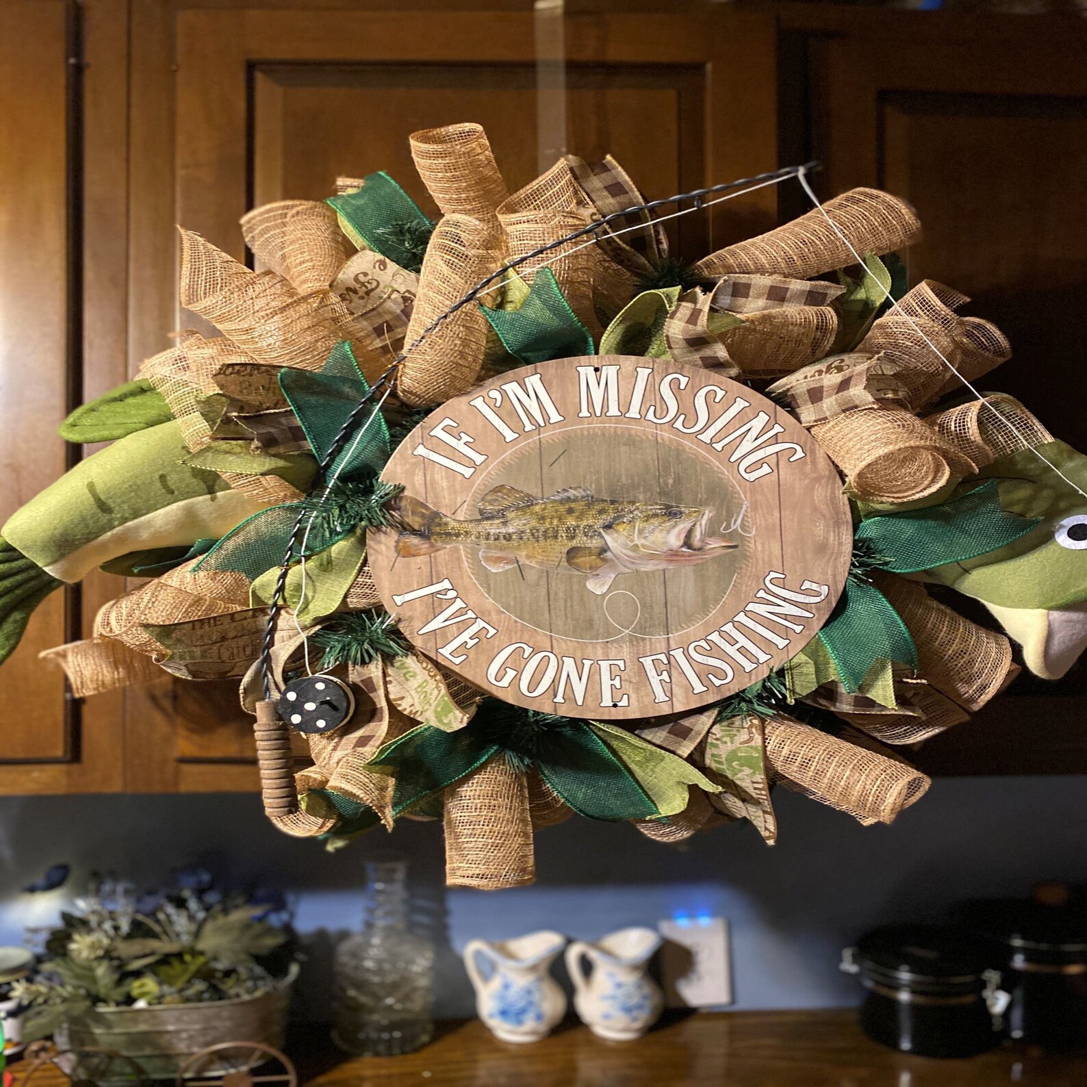 Rustic Fishing Pole 28 Inch Fishing Pole Decor Wreath - Etsy