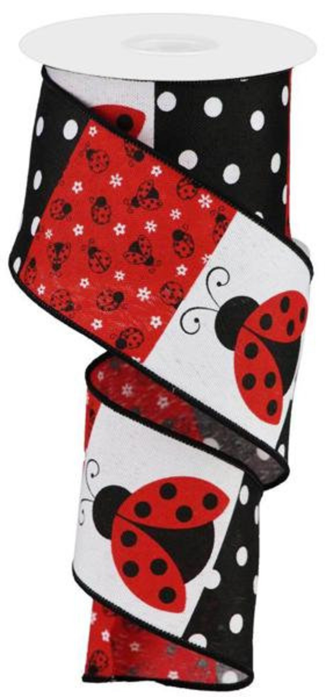 2.5x10yd Ladybug Block Pattern/royal, Ribbon, Ladybug Ribbon, Wreath ...