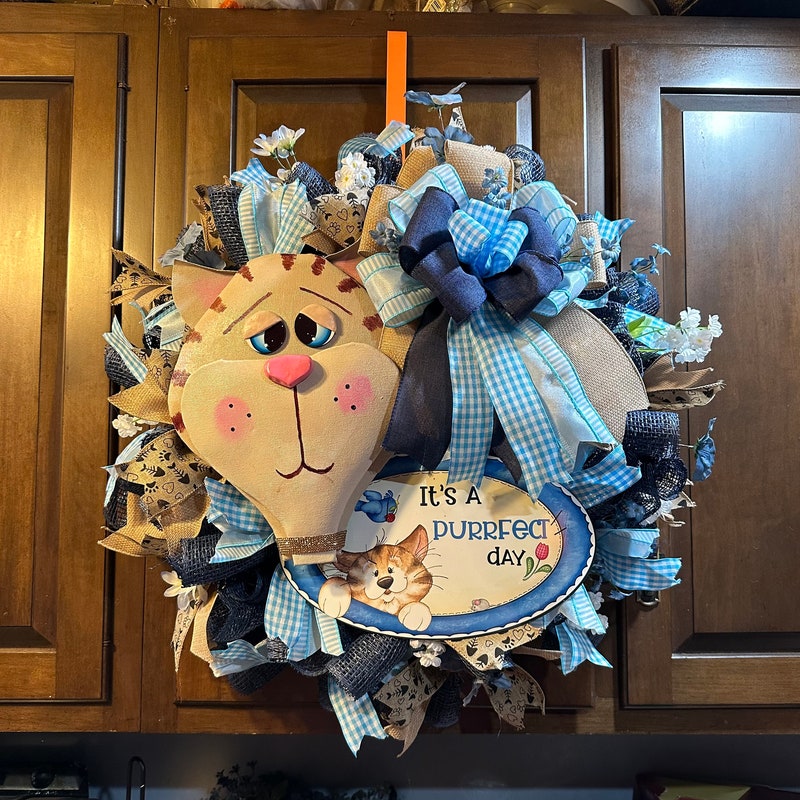 Cat Wreath - Etsy