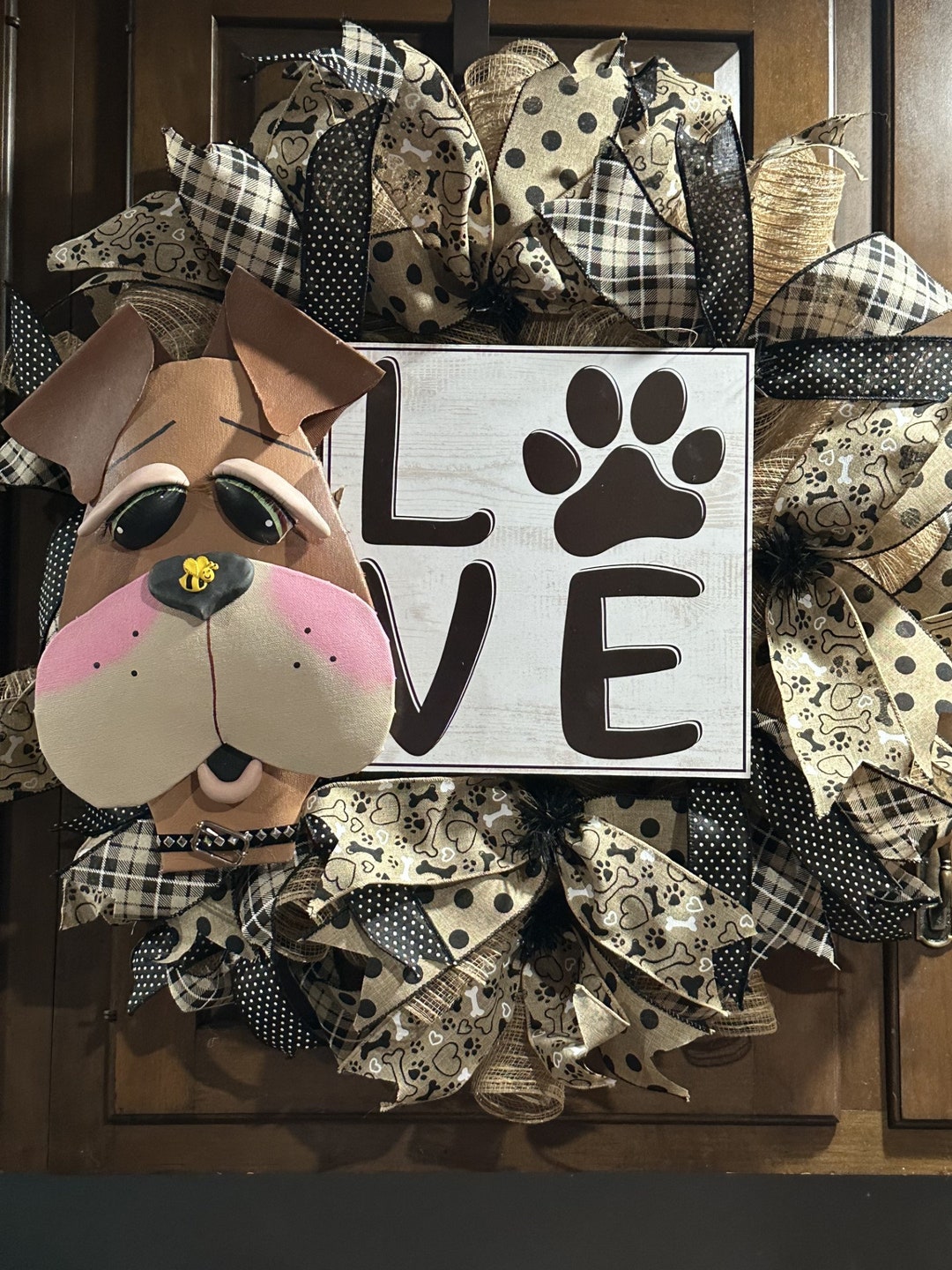 Dog Wreath, Dog Decor, Dog Theme Love, Dog Decor, Dog Lover Wreath. Mud ...