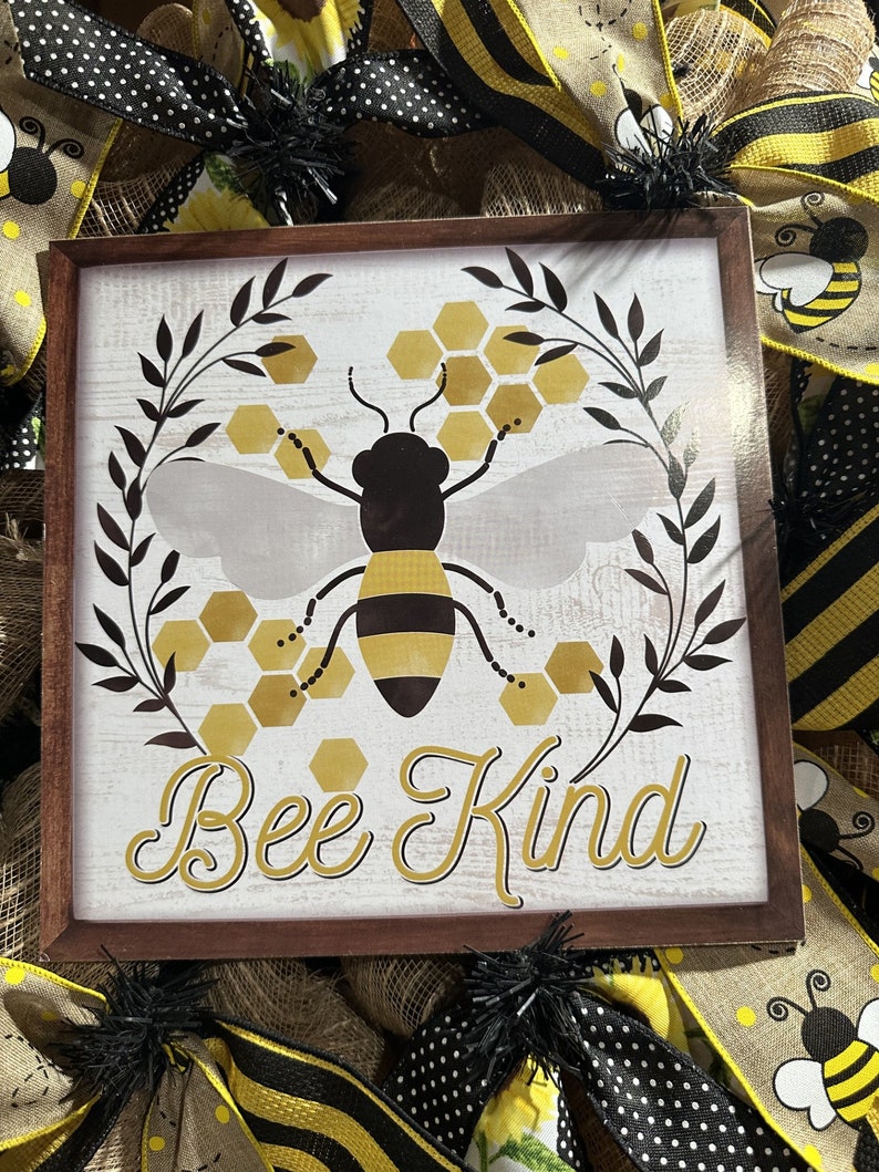 Bee Kind Wreath, Bee Wreath, Front Door Wreath, Bee Home Decor Wreath ...