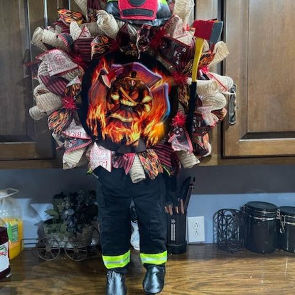 Firefighter Wreath - Etsy