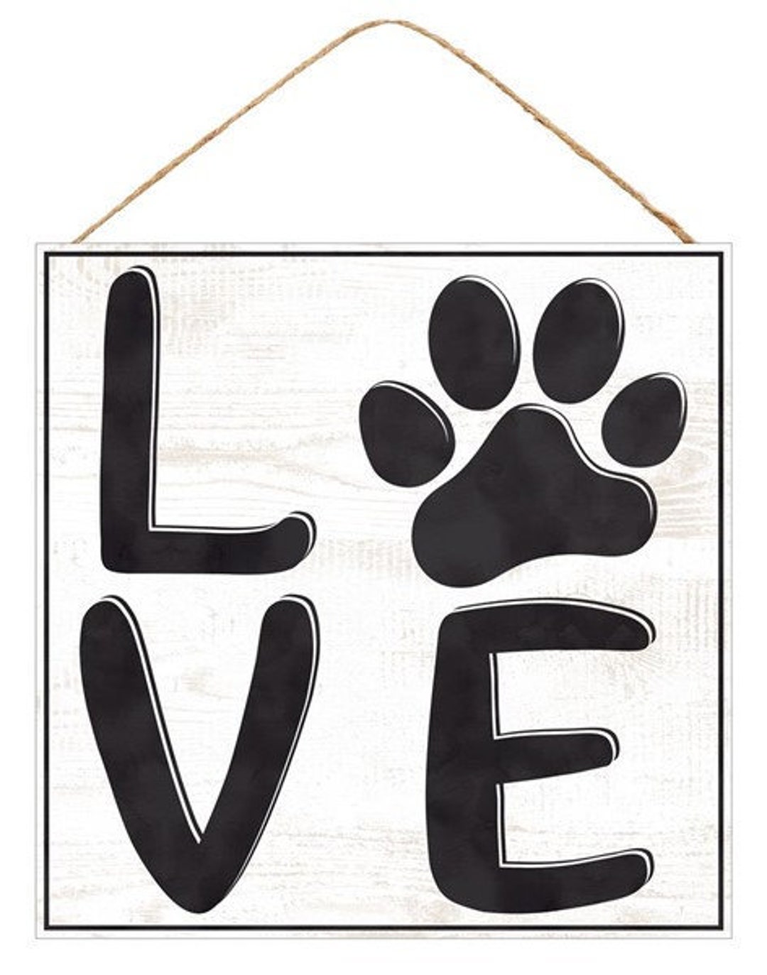 Love With Paw Print Sign, Paw Print Sign, Wreath Attachment, Wreath ...