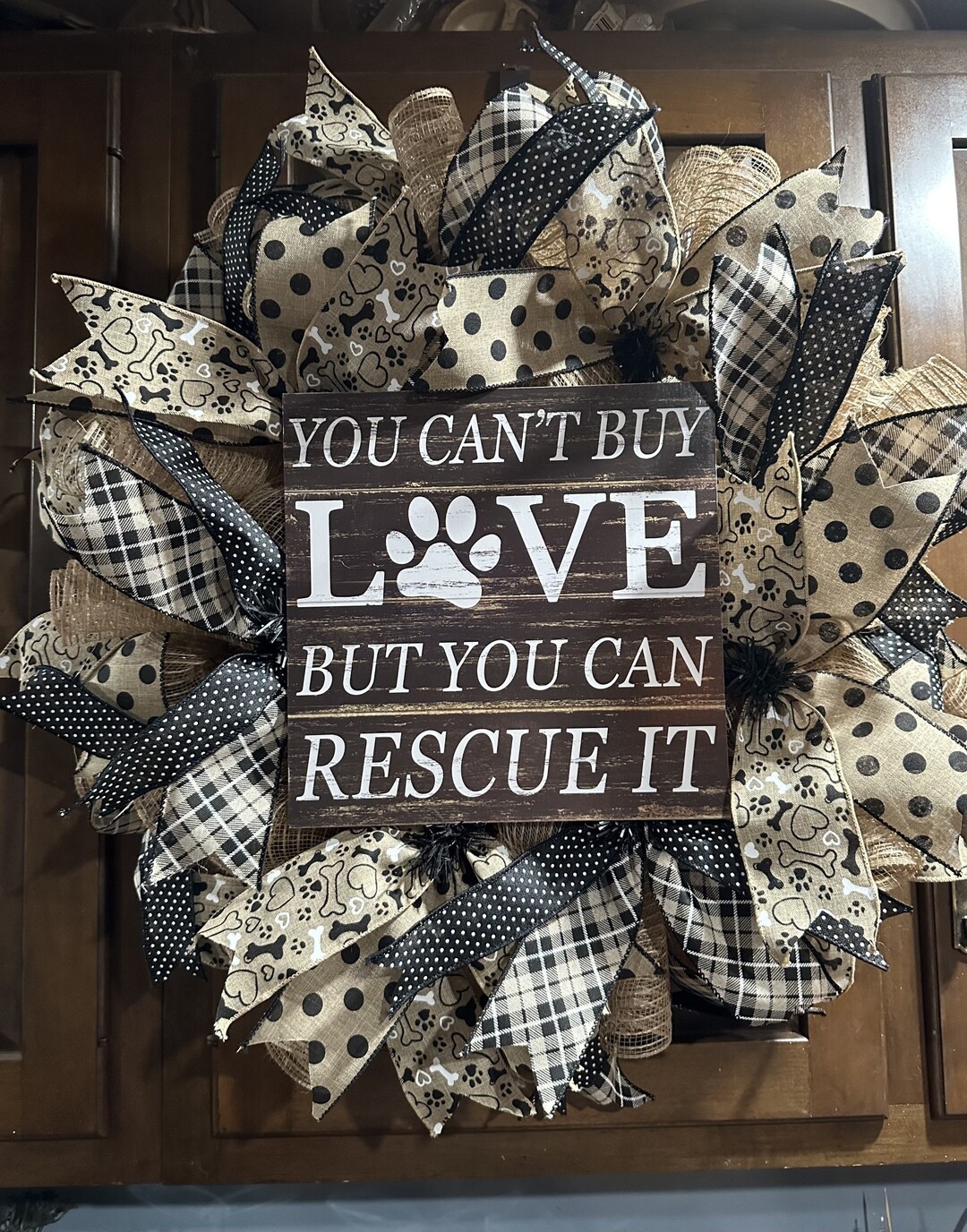 Dog Rescue Wreath, Dog Wreath, Dog Lover Wreath, Dog Mom Wreath, Indoor ...
