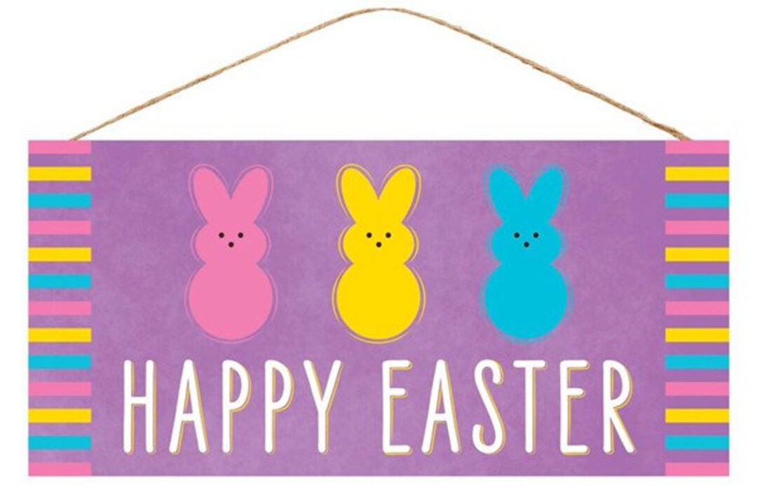 Happy Easter Sign, Easter Sign, Bunny Easter Sign, Wreath Center ...