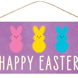 Happy Easter Sign, Easter Sign, Bunny Easter Sign, Wreath Center ...