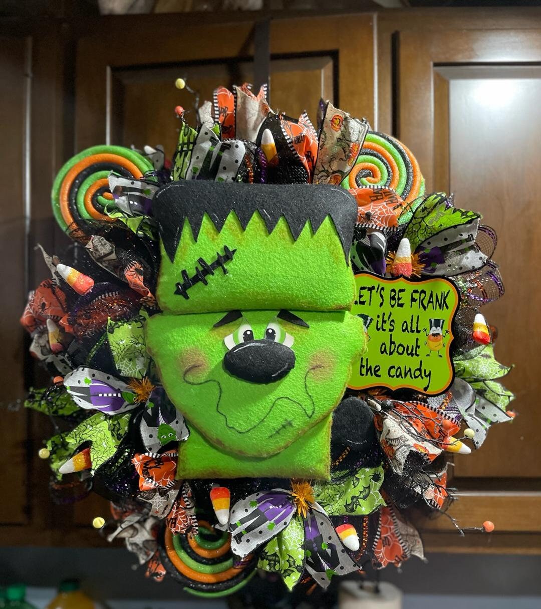 Frankenstein Halloween Wreath Front Door Wreath Halloween - Etsy