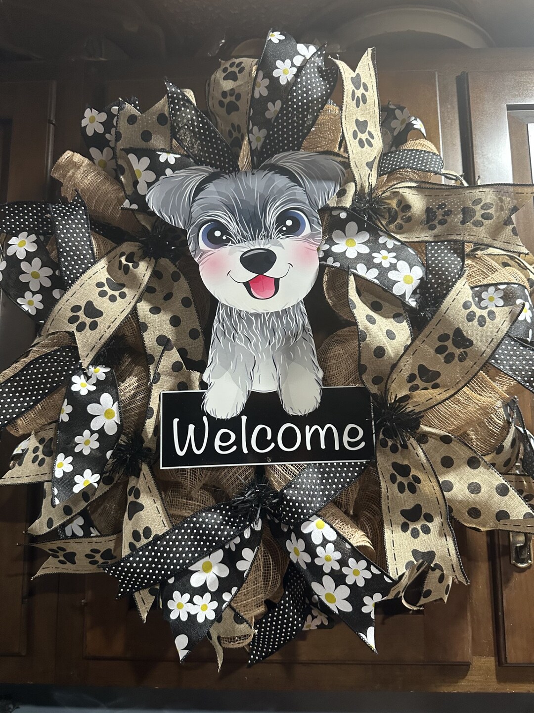 Black Snauzer Dog Wreath, Dog Wreath, Decor Wreath, Dog Lover's Wreath ...