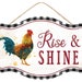 Rise and Shine Sign With Rooster, Kitchen Sign, Door Hanger, Wreath ...
