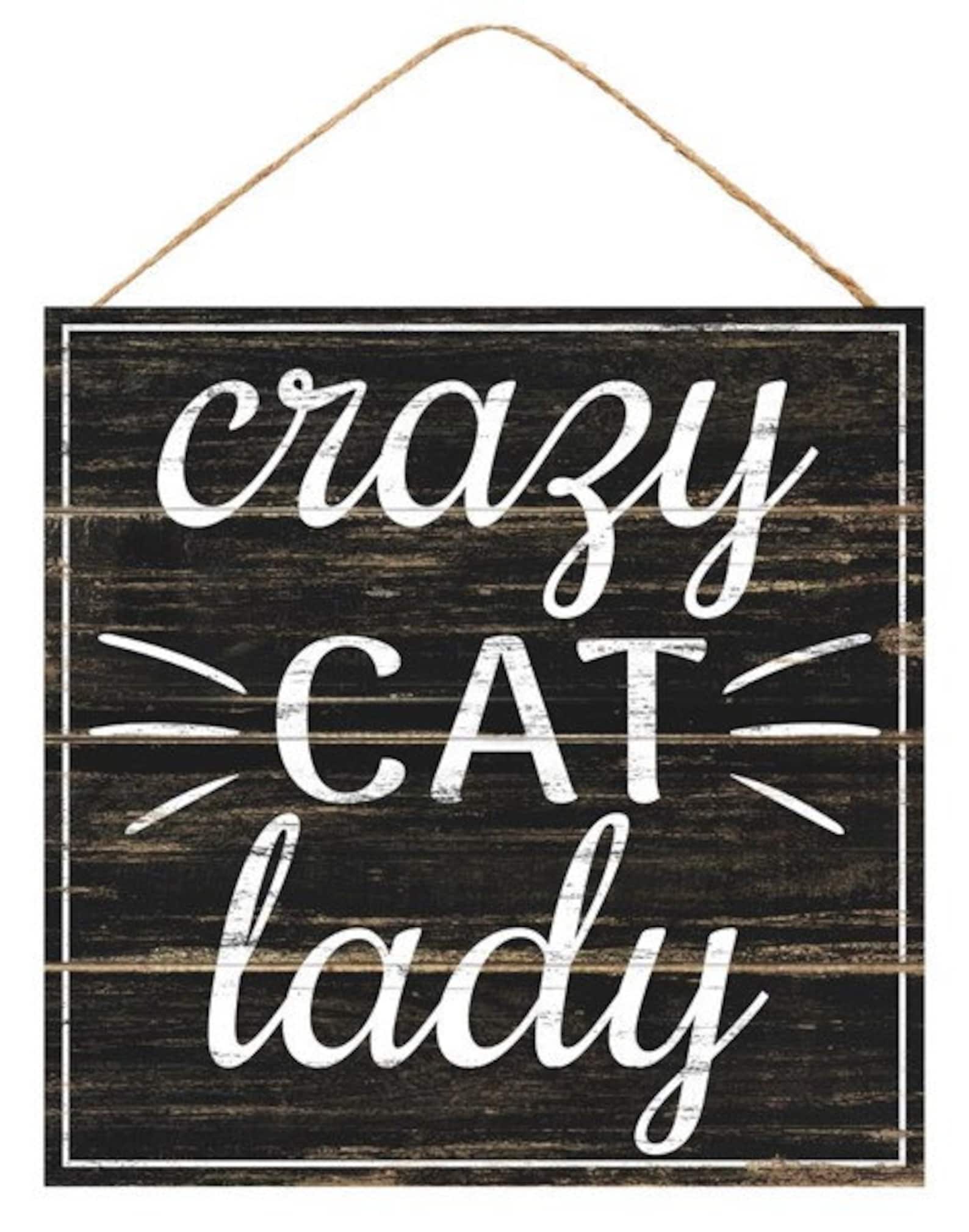 Crazy Cat Lady Sign Cats Door Hanger Wreath Attachment - Etsy