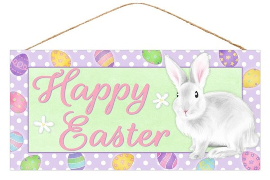Happy Easter Bunny Sign, Egg Easter Sign, Bunny Easter Sign, Wreath ...