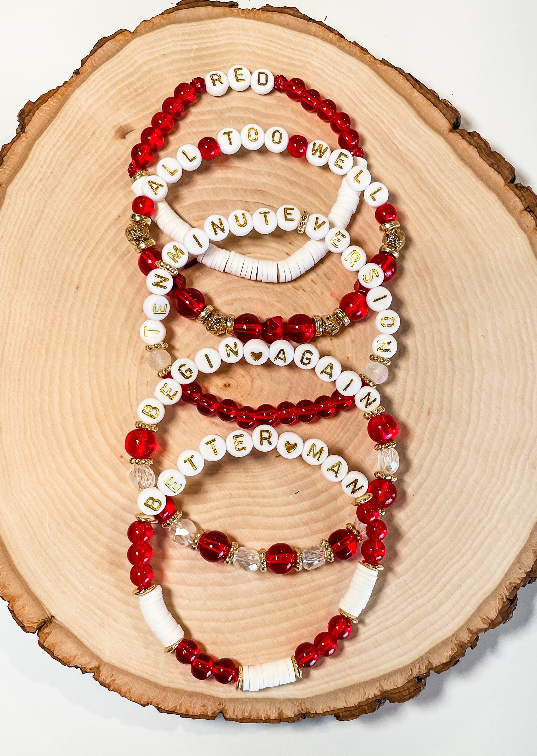 Eras Tour Swiftie Bracelet Stack Red Era Taylor Swift 5 Piece Red, All ...