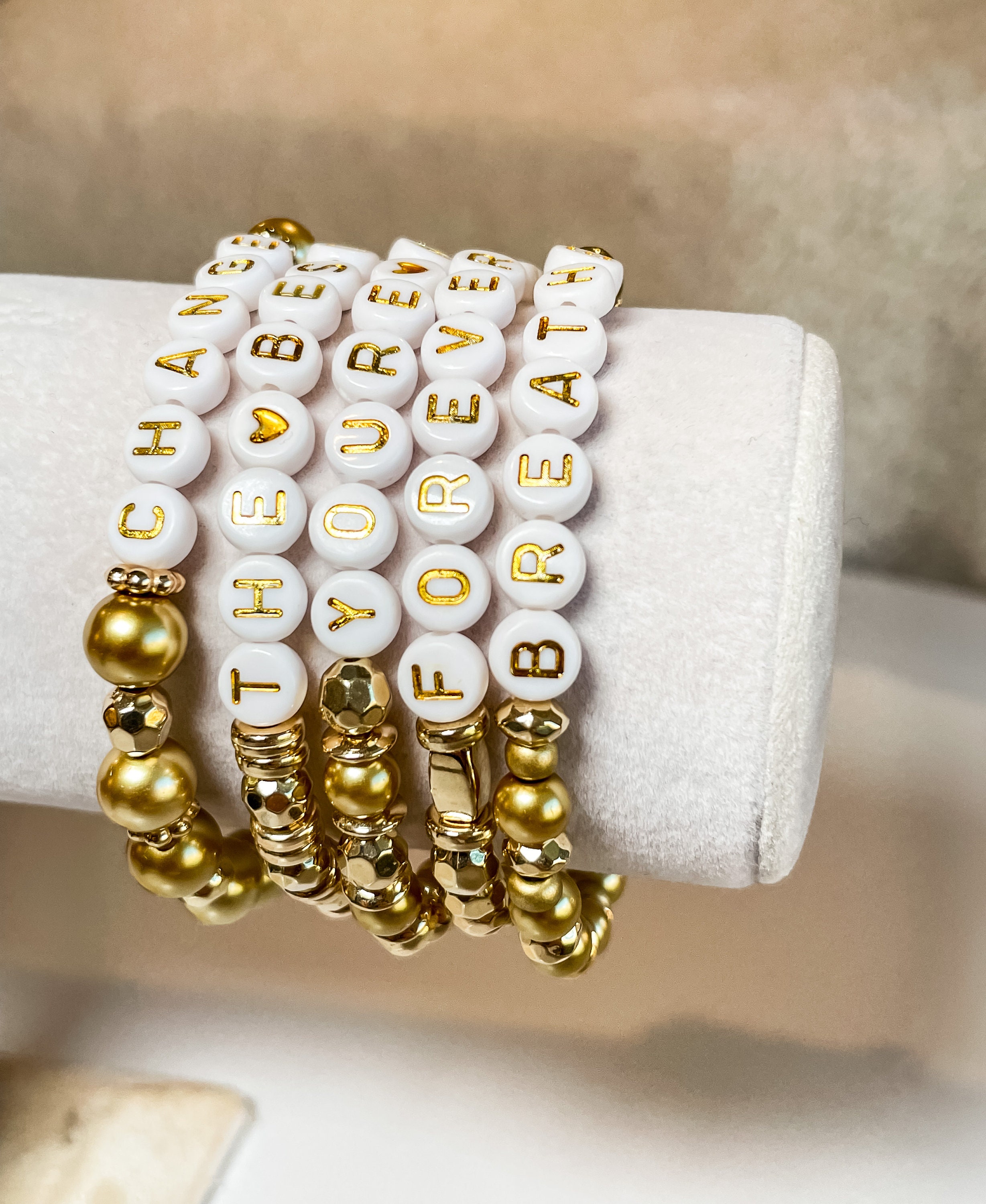 Eras Tour Swiftie Bracelet Stack Fearless Era Gold Tones 5 Piece Change ...