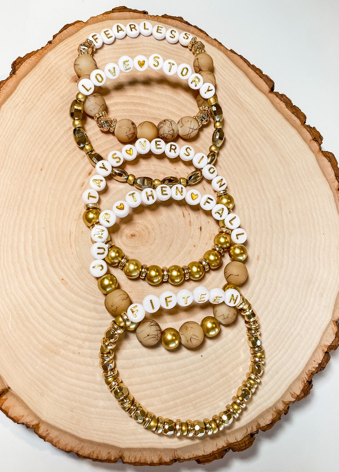 Era’s Tour Swiftie Bracelet Stack - Fearless Era - Taylor Swift - 5 ...