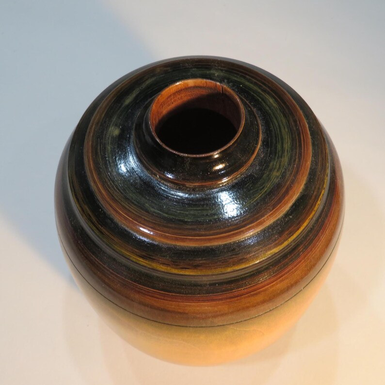 Hand-turned Crape Myrtle Wood Vase – Deep Chocolate Brown Two-tone ...