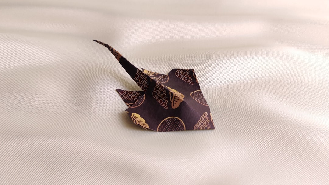 4 Origami Stingrays/Manta Rays. MEDIUM. Dark Brown. Handmade w/Japanese ...