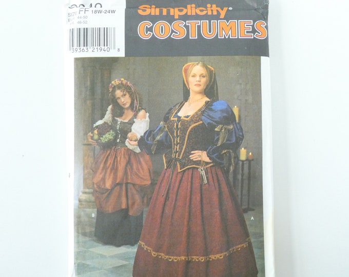 Simplicity 8249 Sewing Pattern UNCUT Costume Renaissance Lady or ...