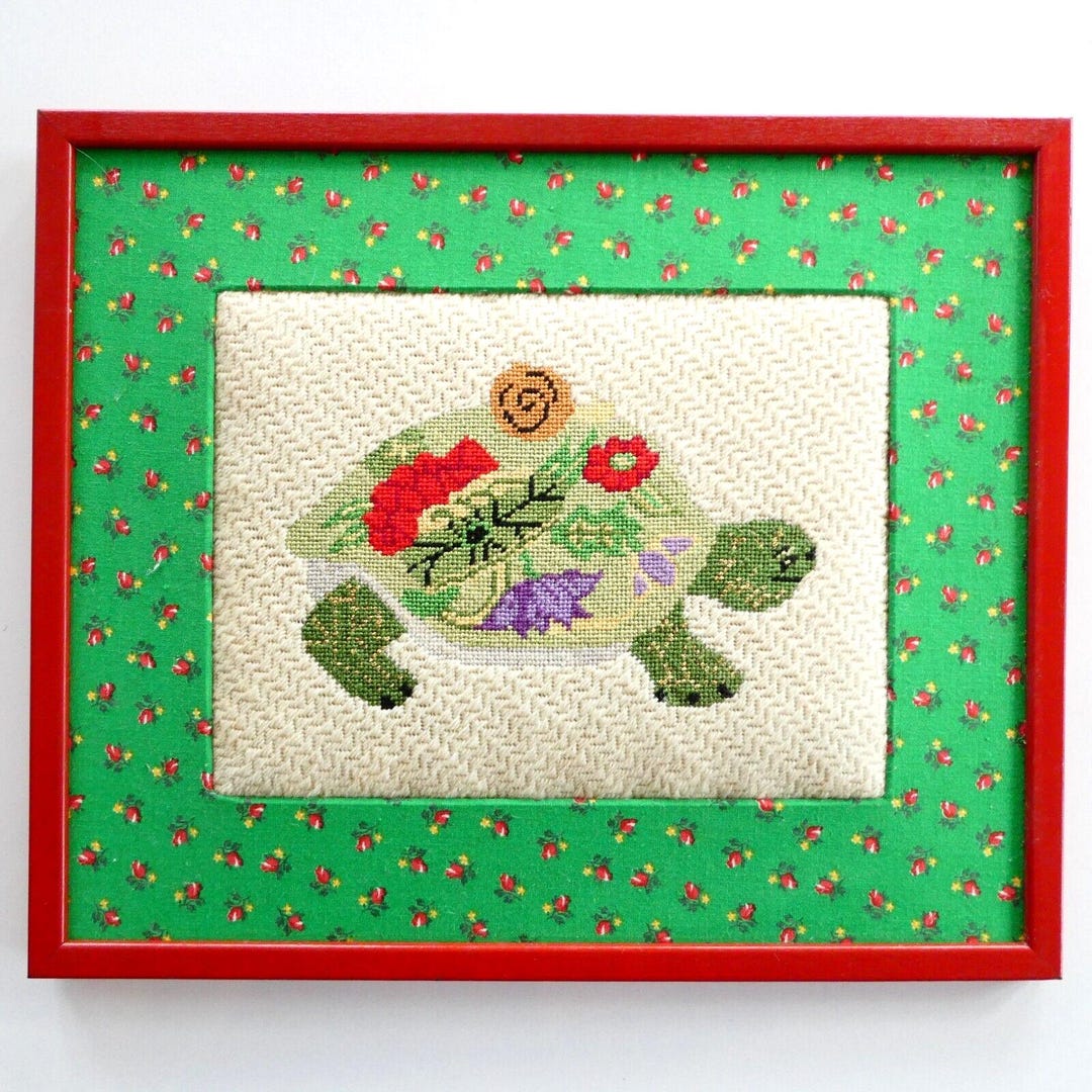 Finished Asian Style Turtle Needlepoint Wall Art 14x11 Inch Framed ...