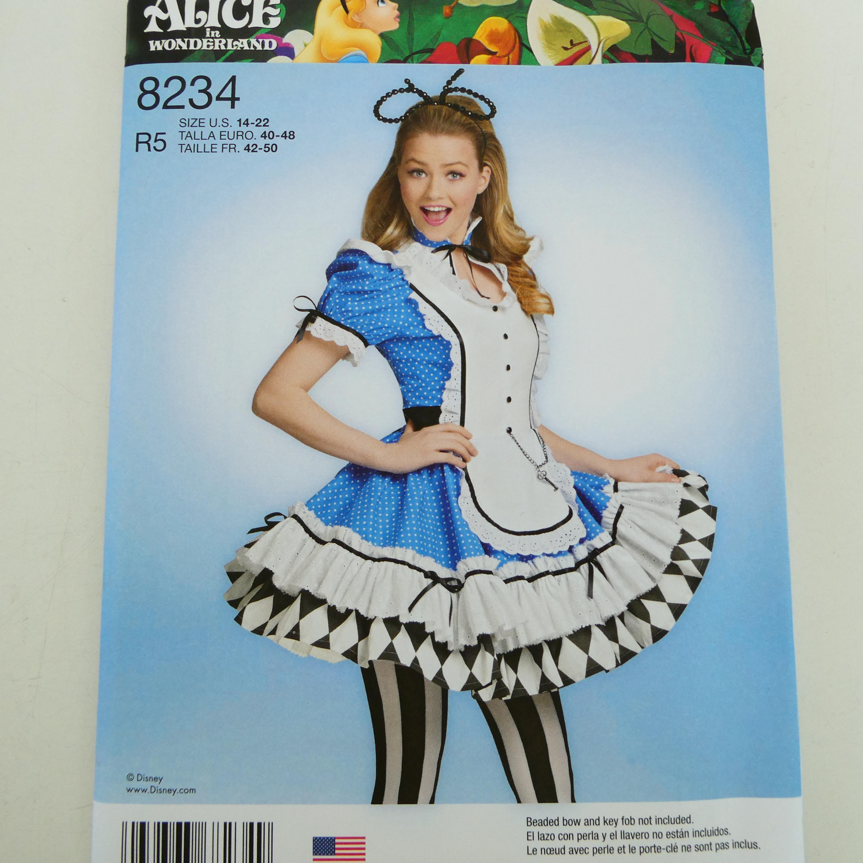 Simplicity 8234 Costume Sewing Pattern UNCUT Alice in Wonderland Misses ...
