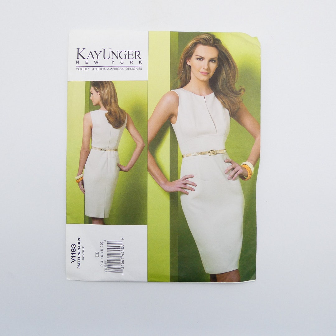 Vogue 1183 Kay Unger Designer Sewing Pattern UNCUT Fitted Sleeveless ...
