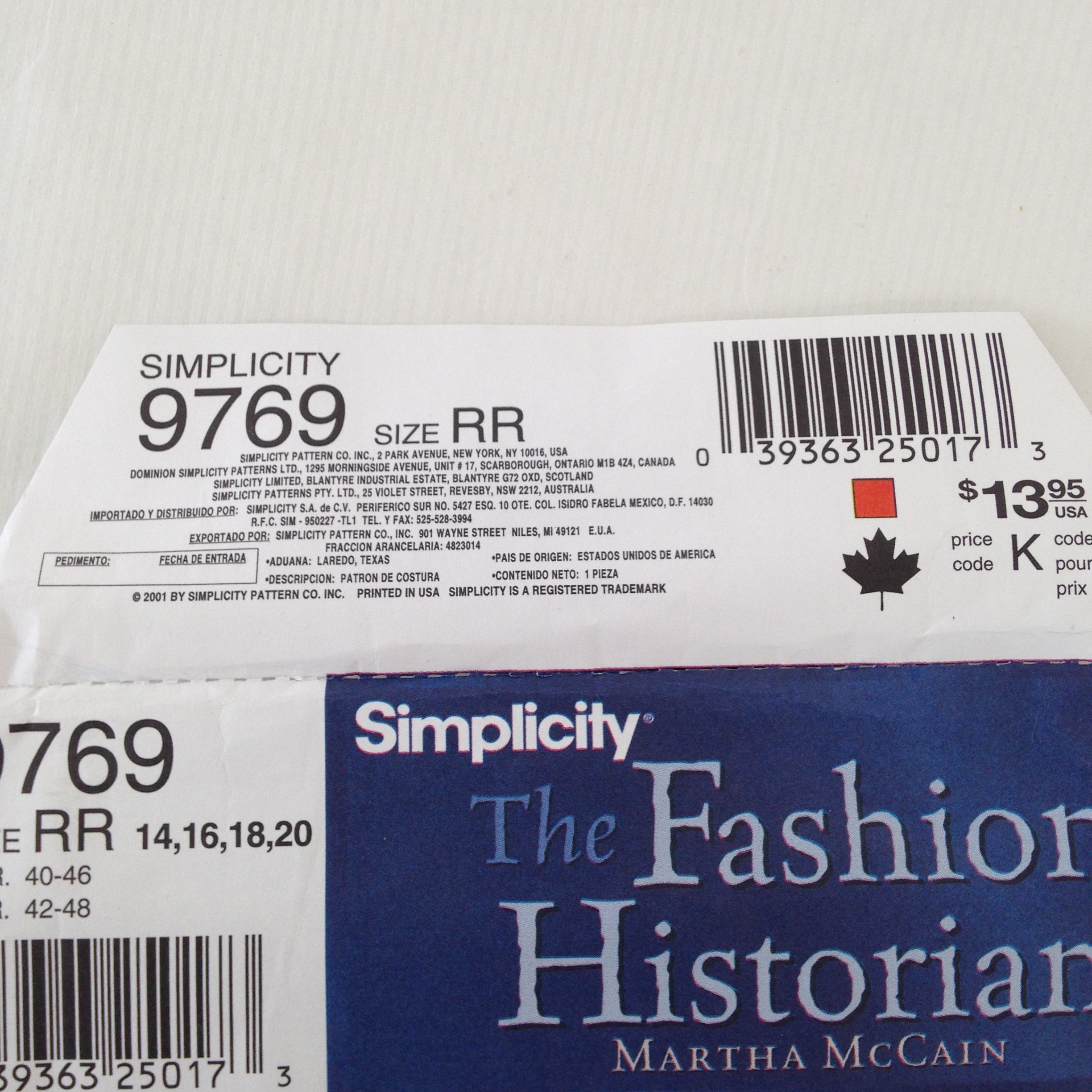 Simplicity 9769 Sewing Pattern UNCUT the Fashion Historian | Etsy