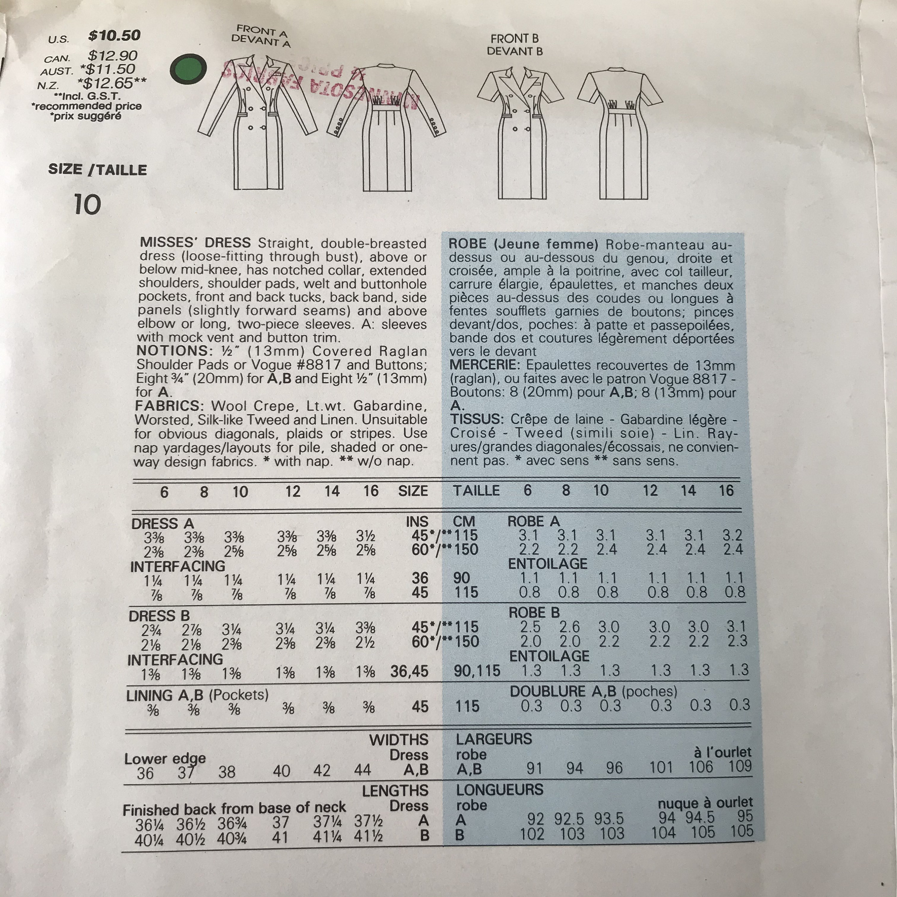 Vintage Vogue 1979 Ralph Lauren American Designer Sewing Pattern UNCUT ...