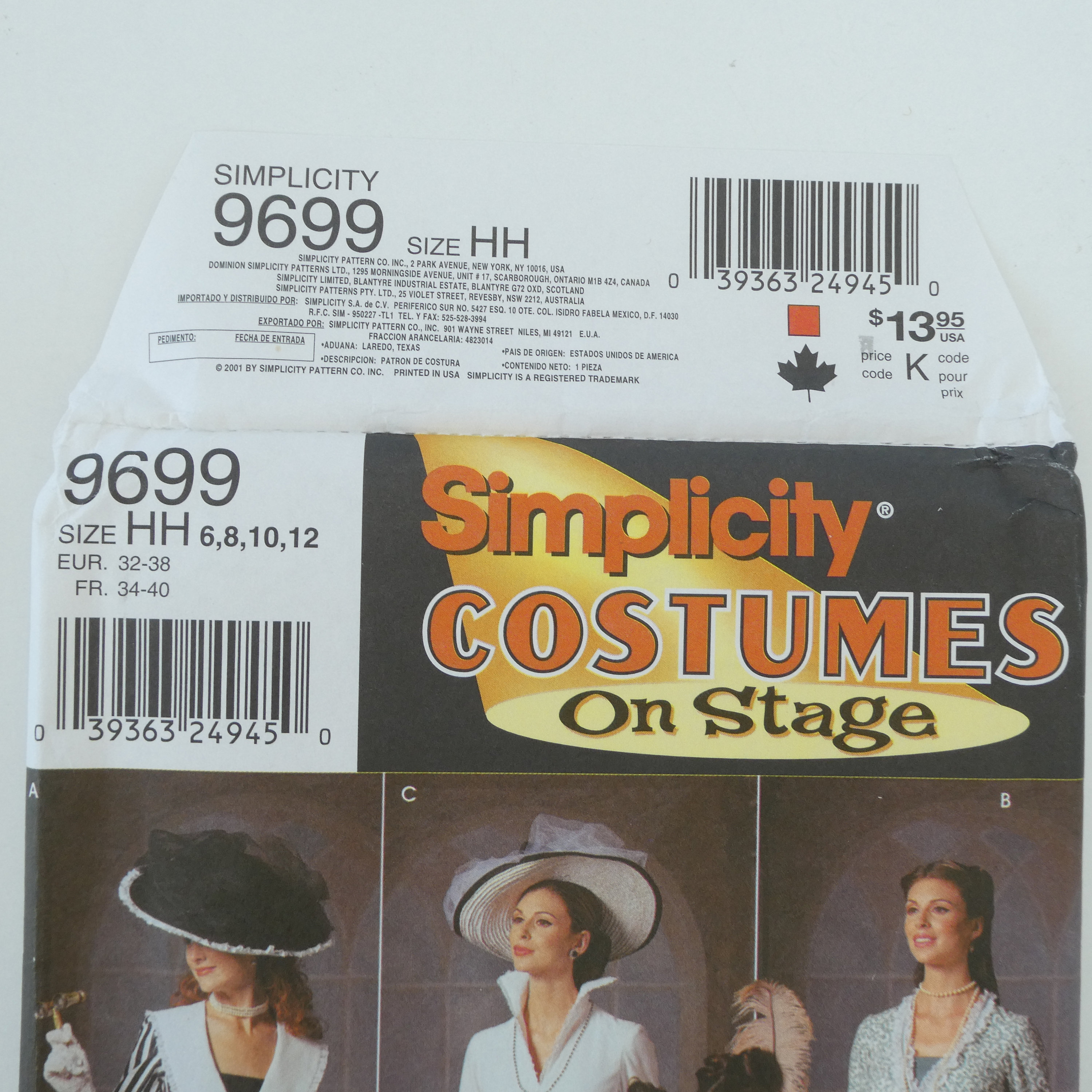 Vintage Simplicity 9699 Costume Sewing Pattern UNCUT Andrea Schewe Edwardian Gowns Size 6-8-10 ...