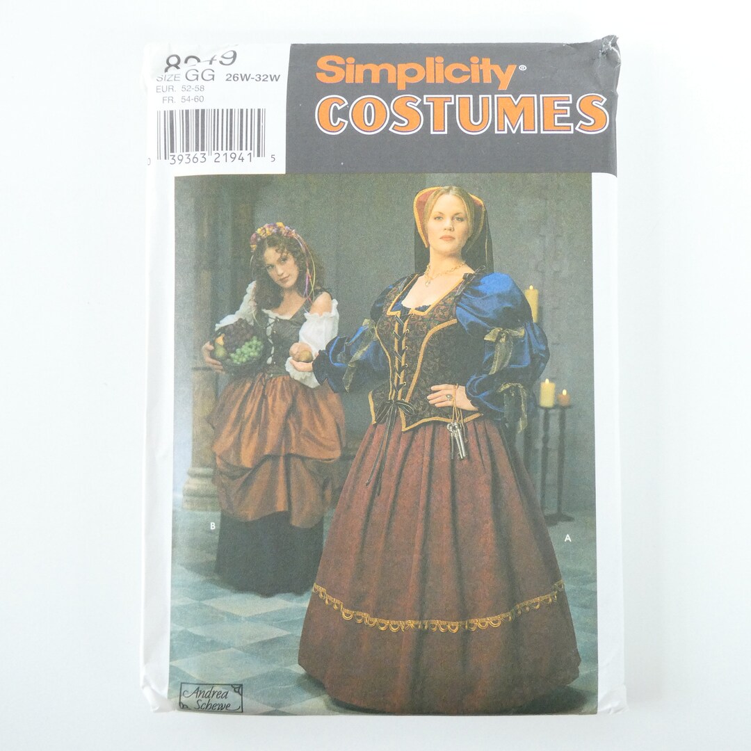 Simplicity 8249 Sewing Pattern UNCUT Costume Renaissance Lady or ...