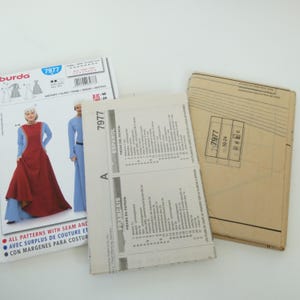 Burda 7977 Costume Sewing Pattern UNCUT Medieval Gown Misses Size 10 24 ...