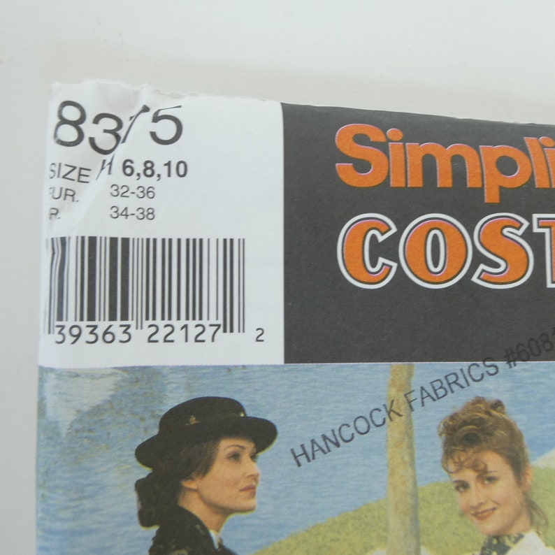 Vintage Simplicity 8375 Sewing Pattern UNCUT Edwardian Titanic Walking Gowns Size 6-8-10 for 30. ...